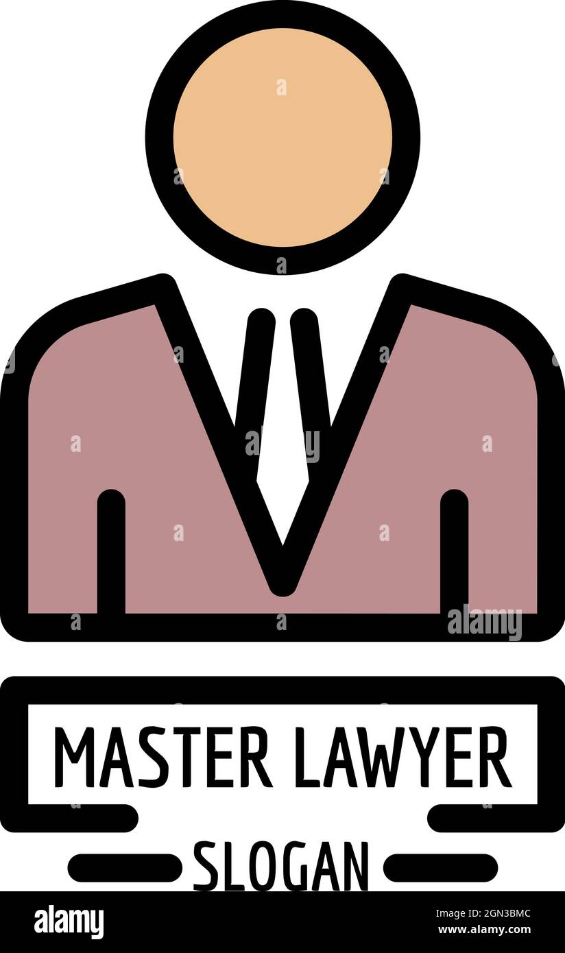 Master lawyer icon. Outline master lawyer vector icon color flat ...