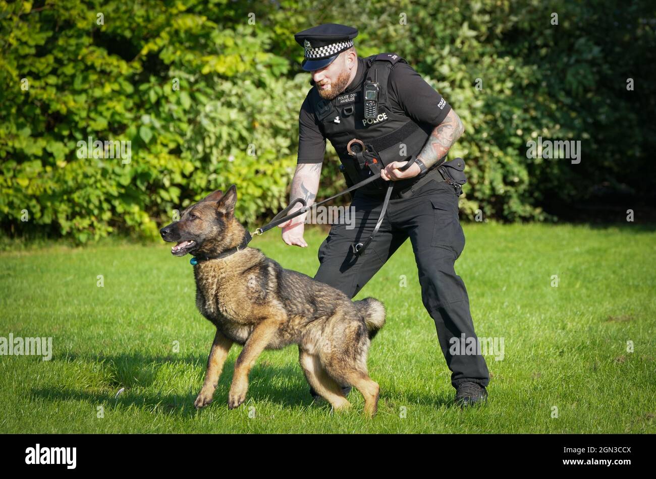 PC David McIntyre with Rudi the dog as Police Scotland's dog unit train ...