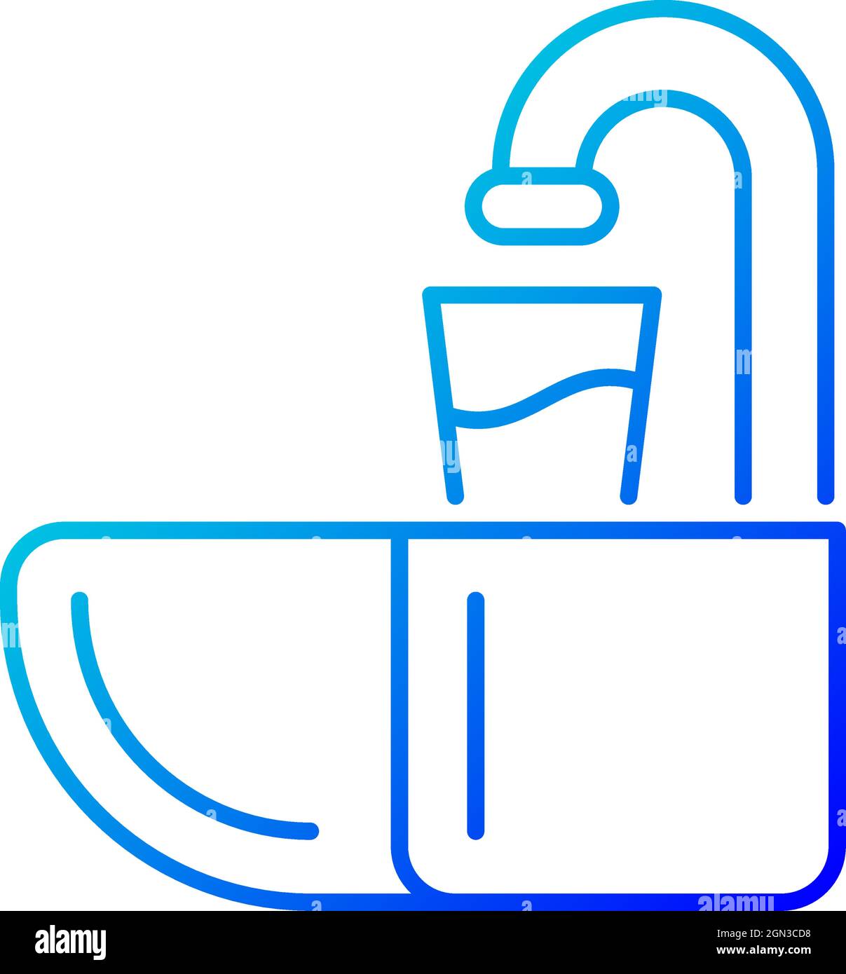 Dental spit bowl gradient linear vector icon Stock Vector Image & Art ...