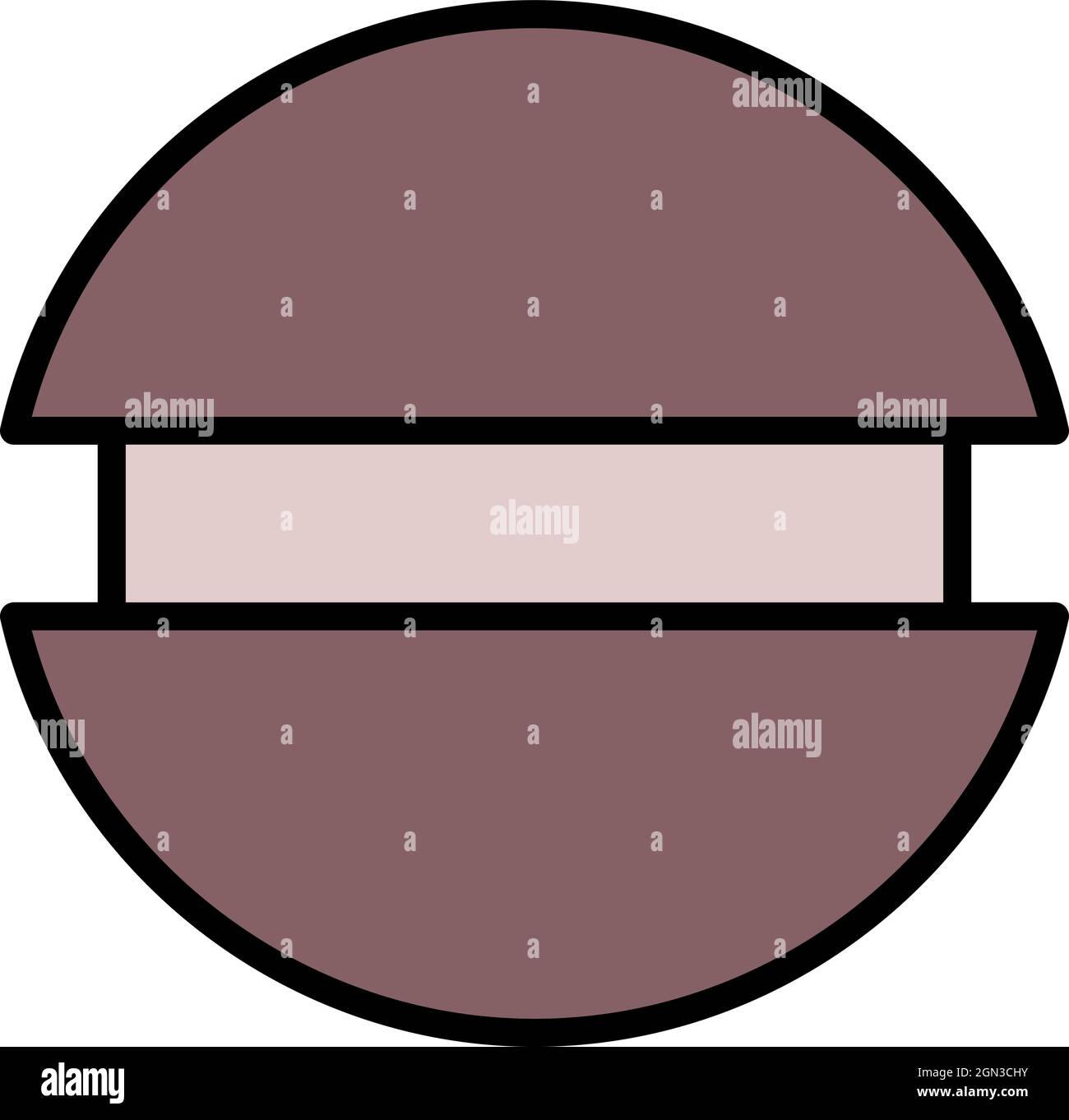 Screw top view icon. Outline screw top view vector icon color flat ...