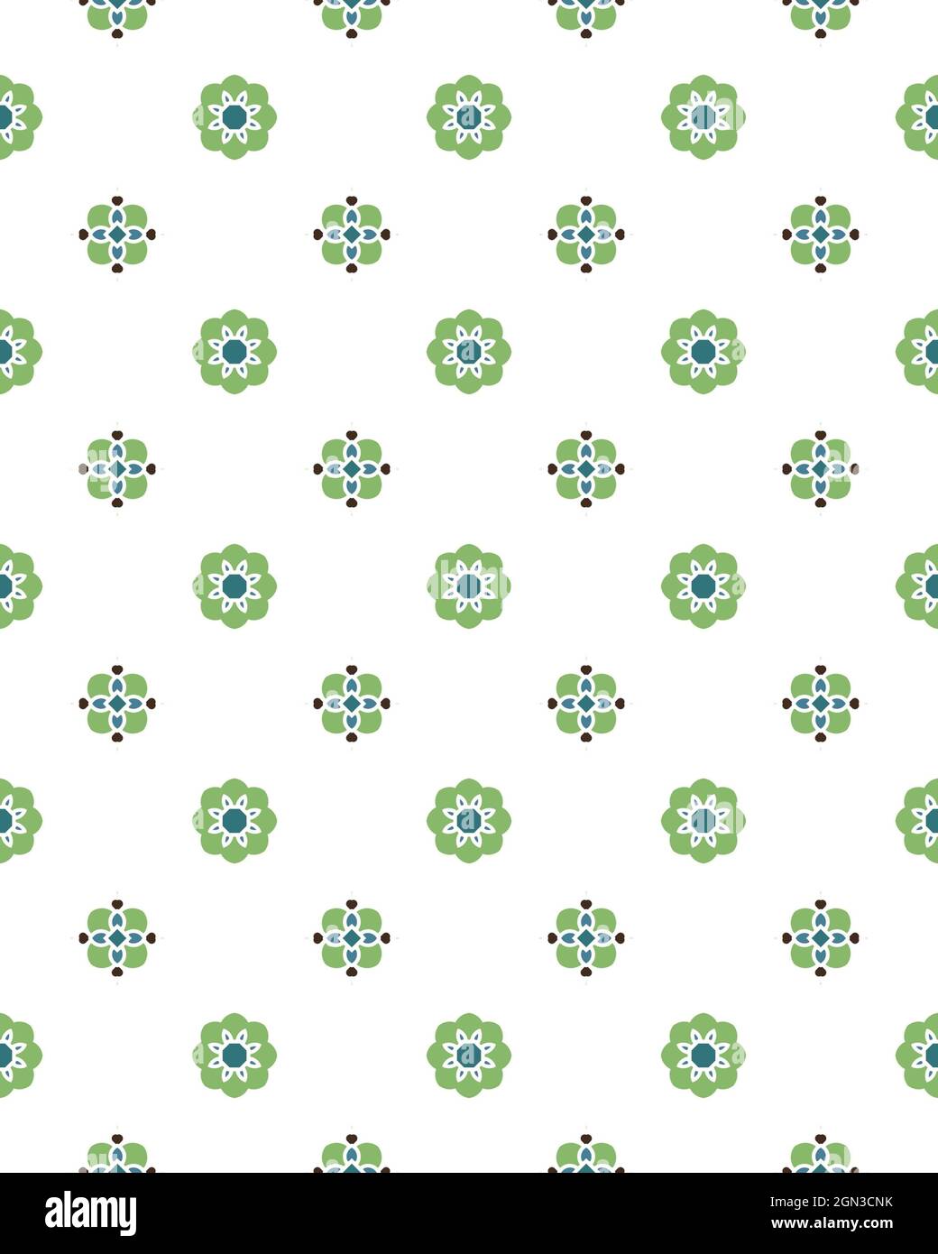 Illustration of a seamless tile floral pattern used as wallpaper or ...