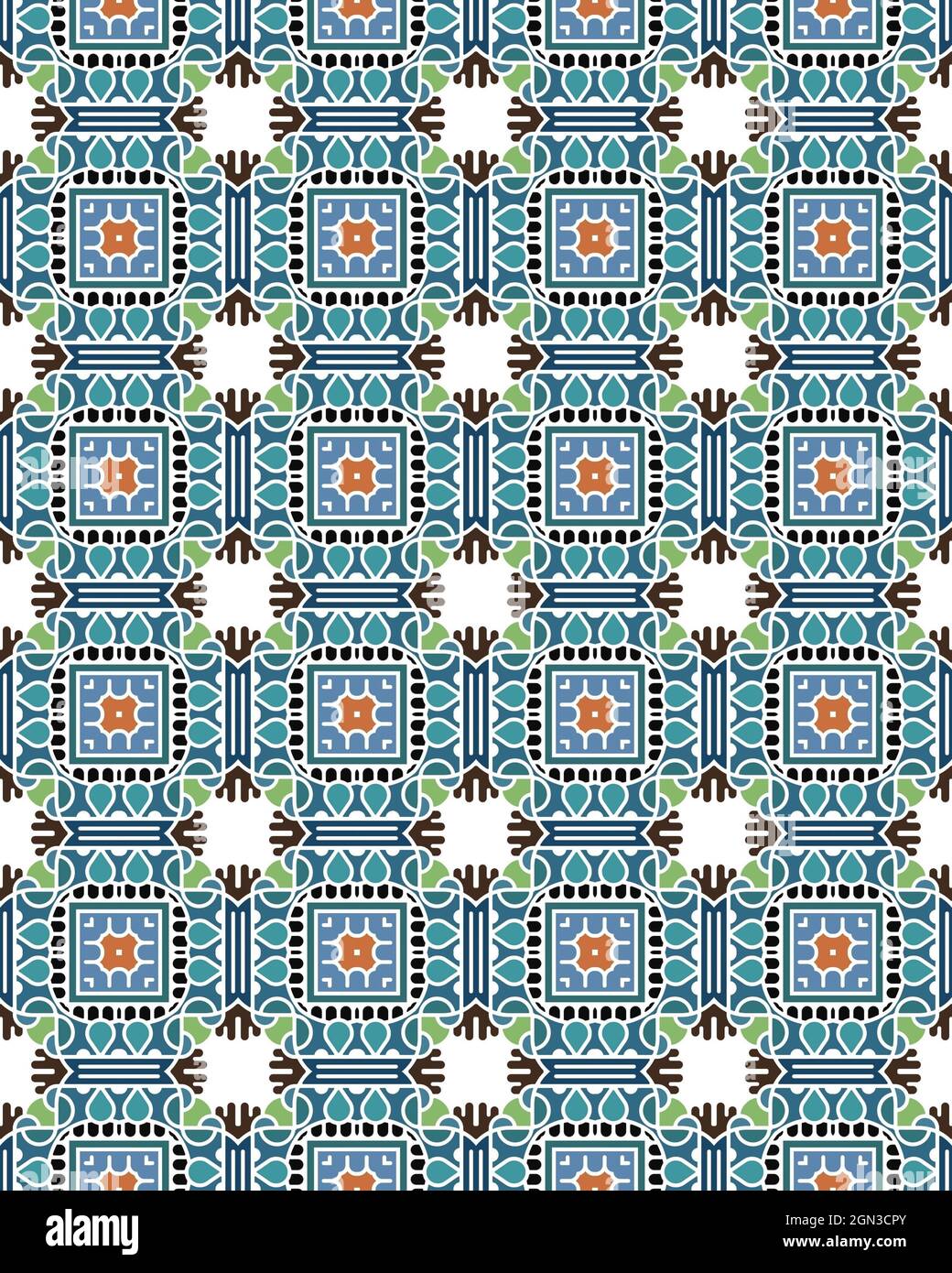 Illustration of a seamless tile pattern used as wallpaper or background ...