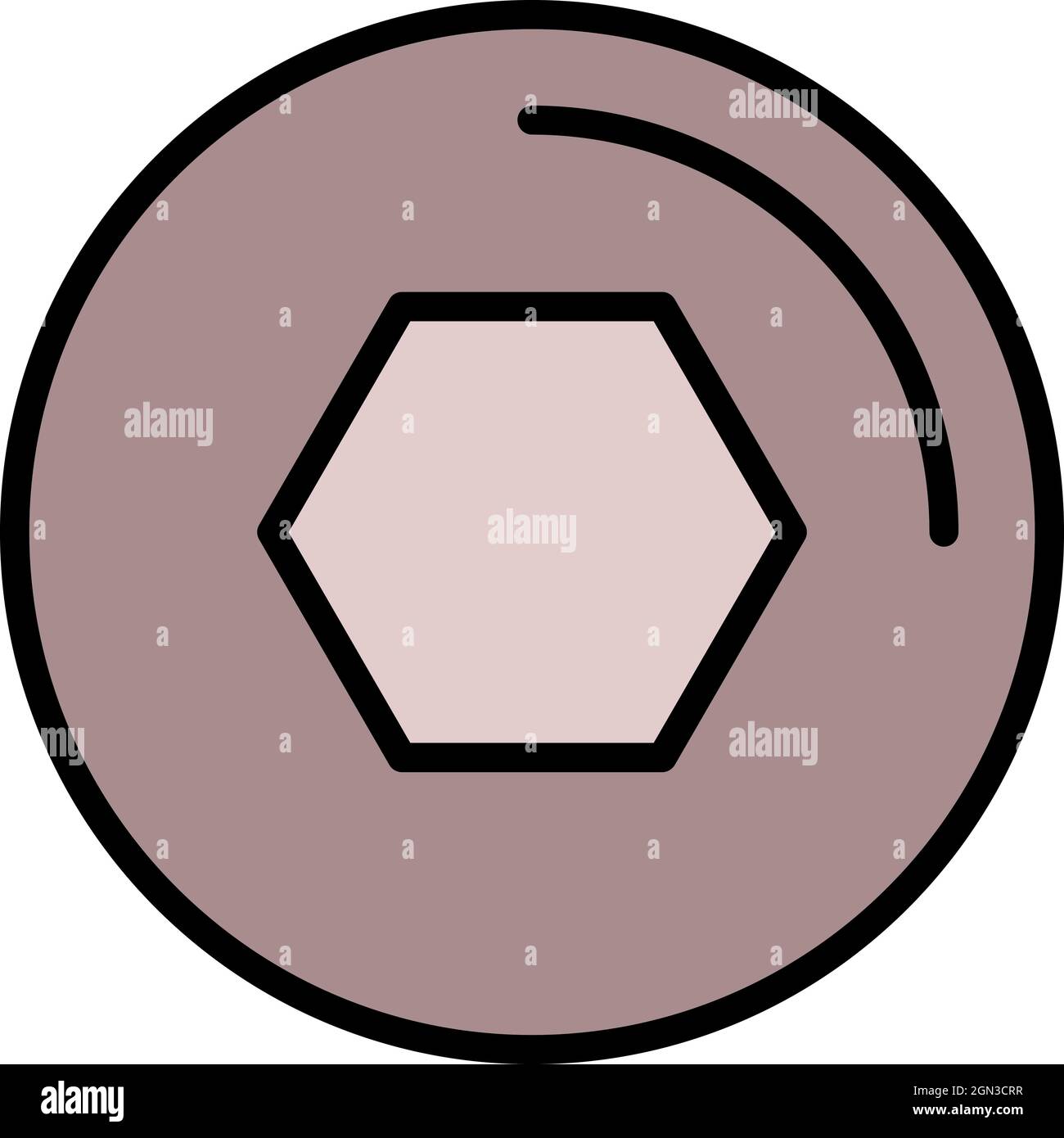 Allen key bolt icon. Outline allen key bolt vector icon color flat ...