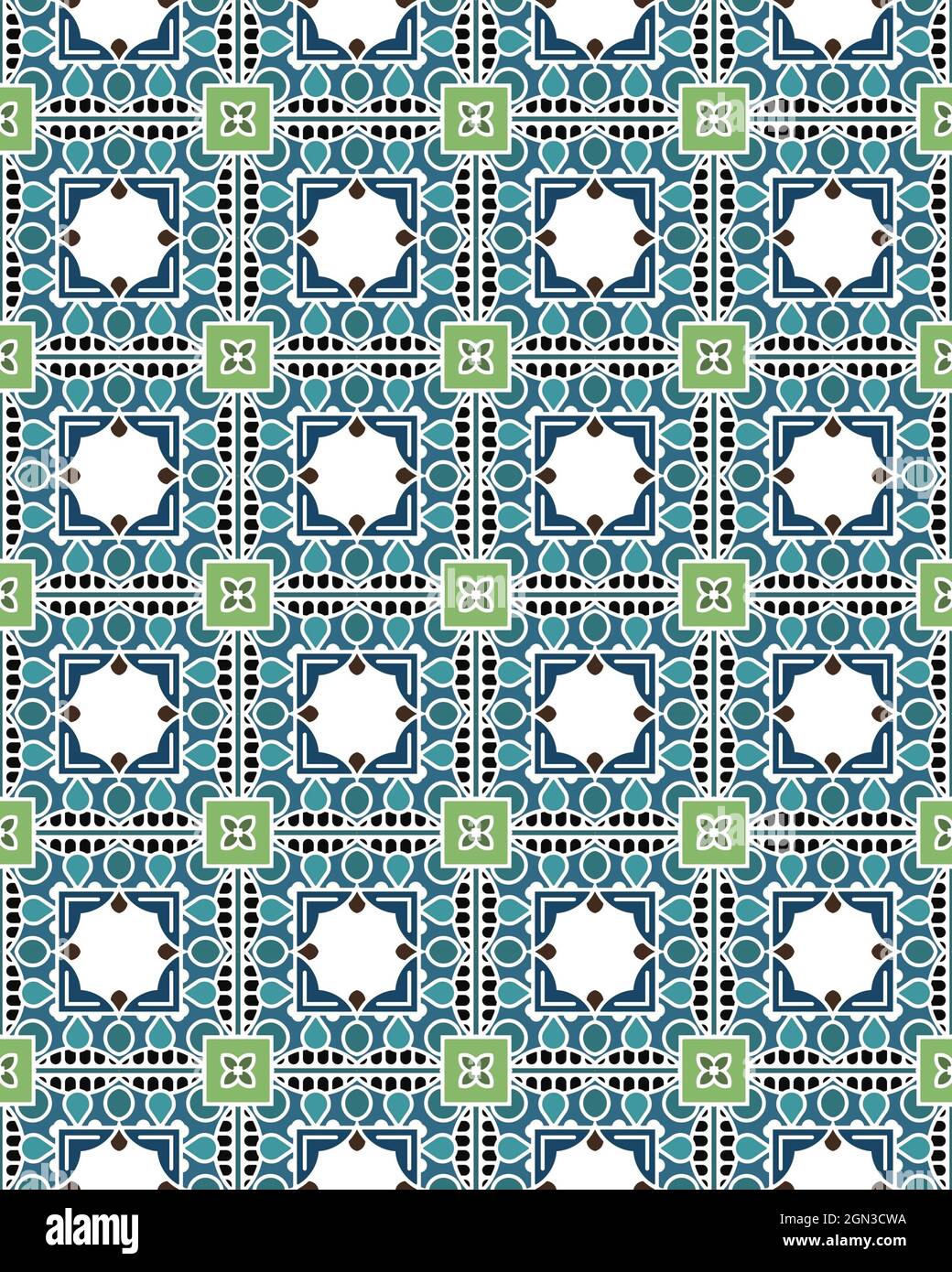 Illustration of a seamless tile pattern used as wallpaper or background ...