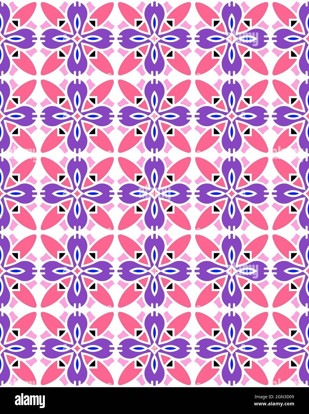 Illustration of a seamless tile floral pattern used as wallpaper or ...