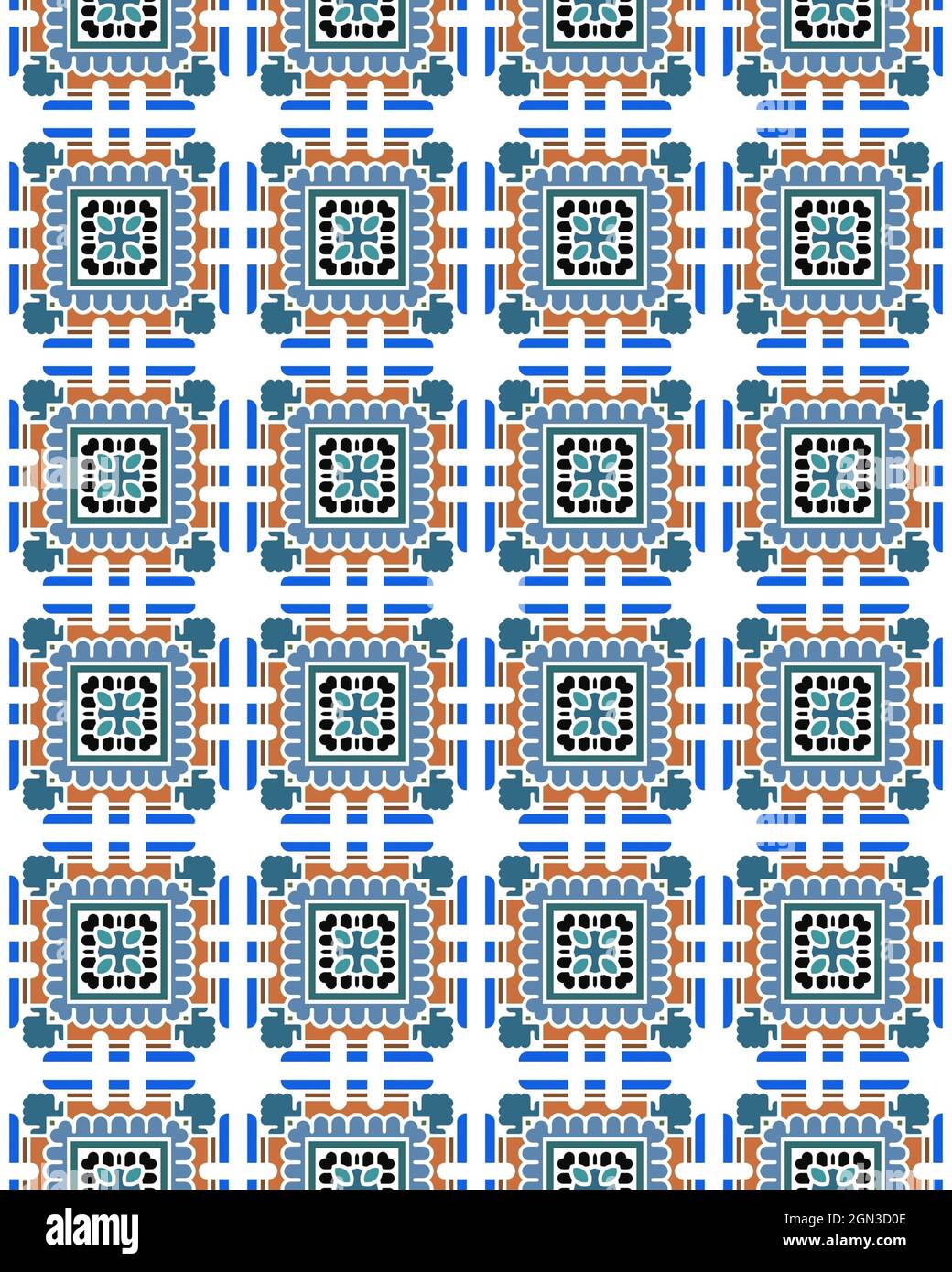 Illustration of a seamless tile pattern used as wallpaper or background ...