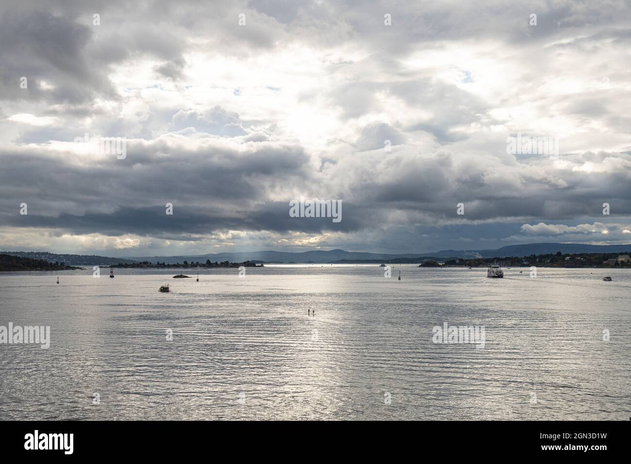 Oslo, Norway. September 2021. panoramic view of the fjord in front of ...