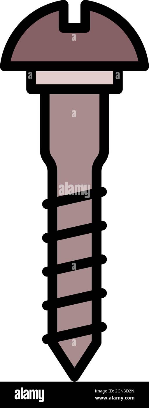 Half round head screw icon. Outline half round head screw vector icon ...