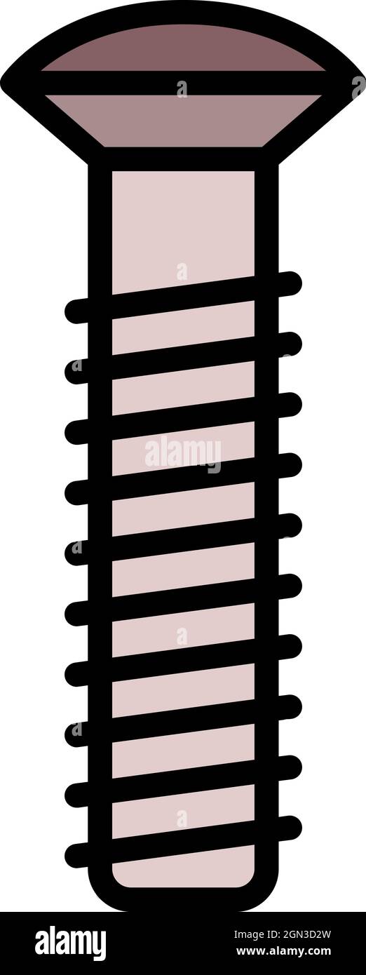 Furniture bolt icon. Outline furniture bolt vector icon color flat ...