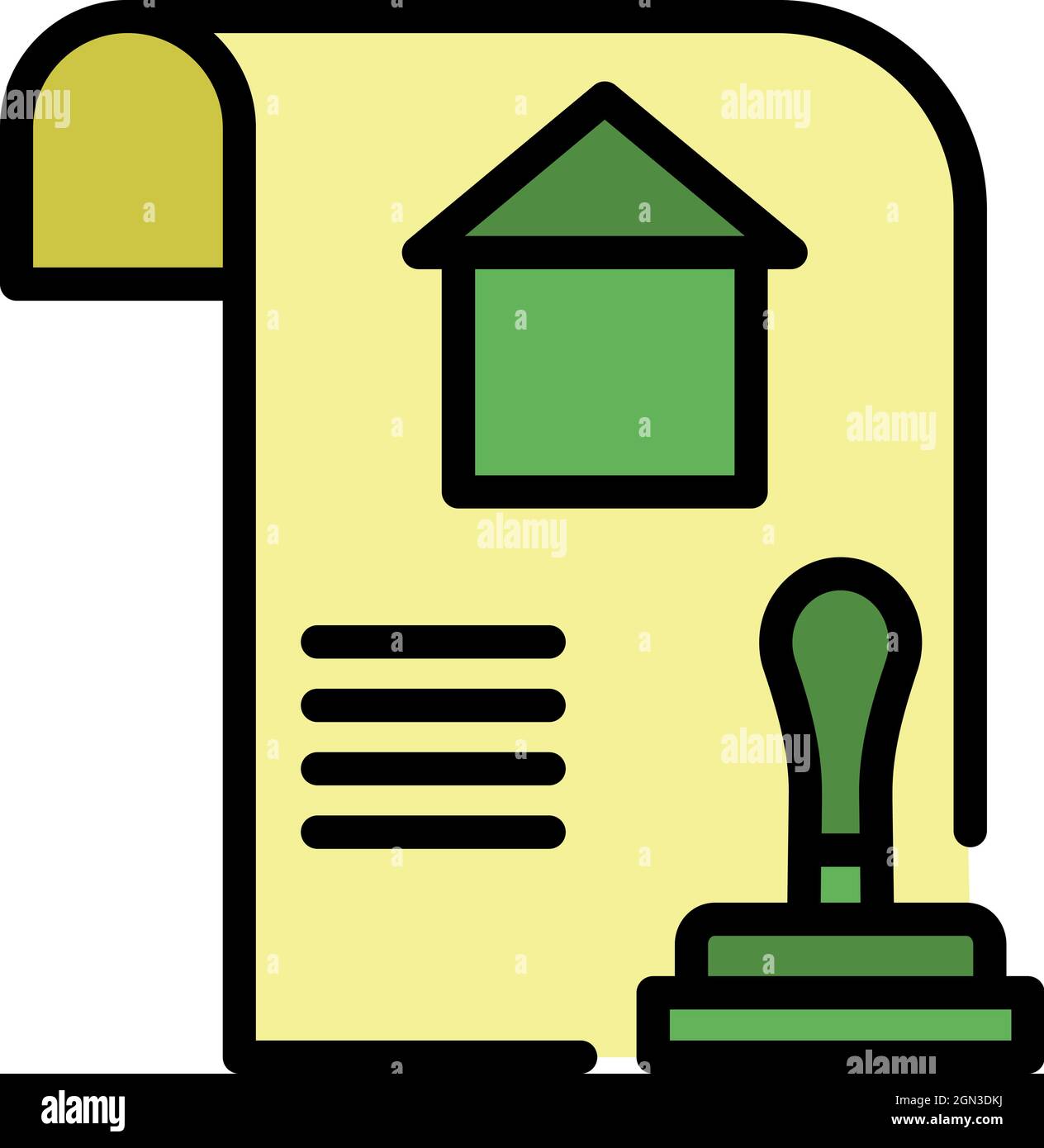 House bill icon. Outline house bill vector icon color flat isolated ...
