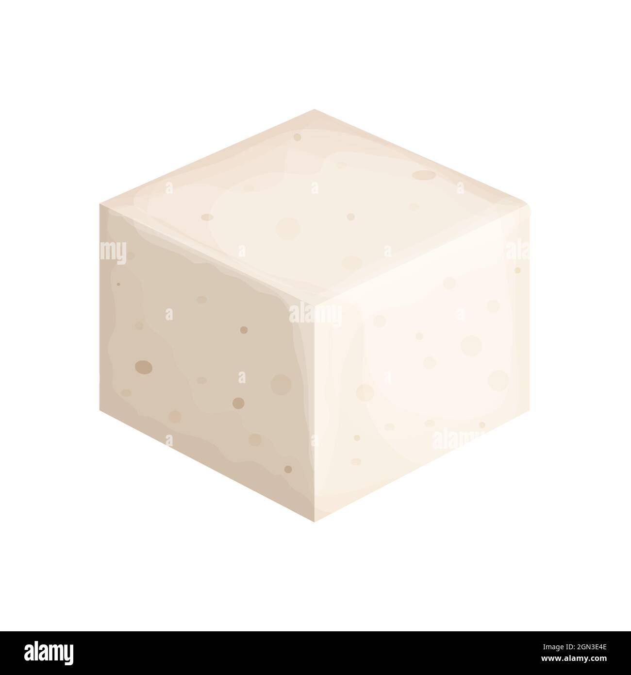 Tofu cheese in cartoon style isolated on white background. Vegetarian ...