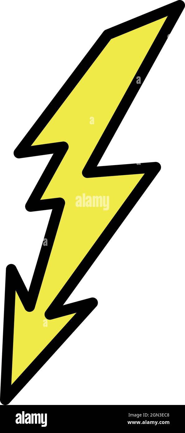 Lightning discharge icon. Outline lightning discharge vector icon color ...
