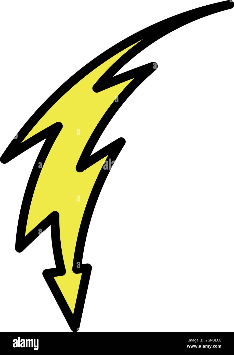Lightning with an arrow icon. Outline lightning with an arrow vector ...