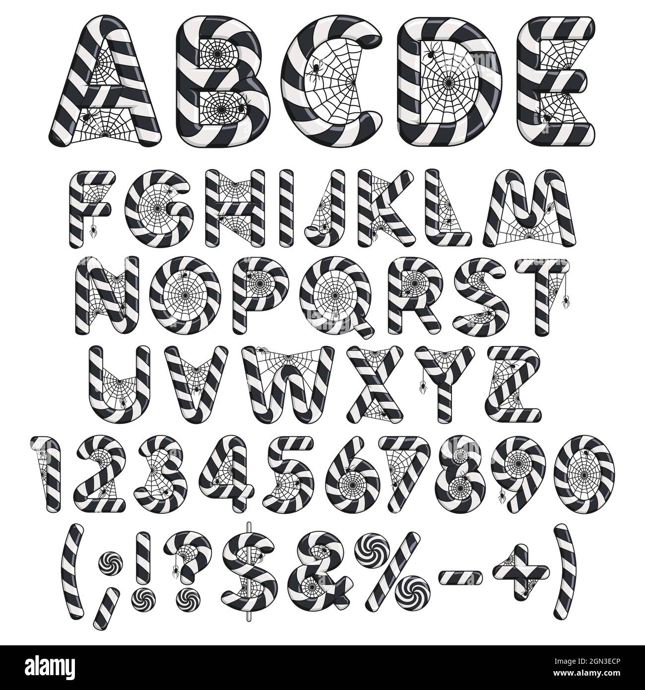 Halloween spiders on cobweb Stock Vector Images - Alamy