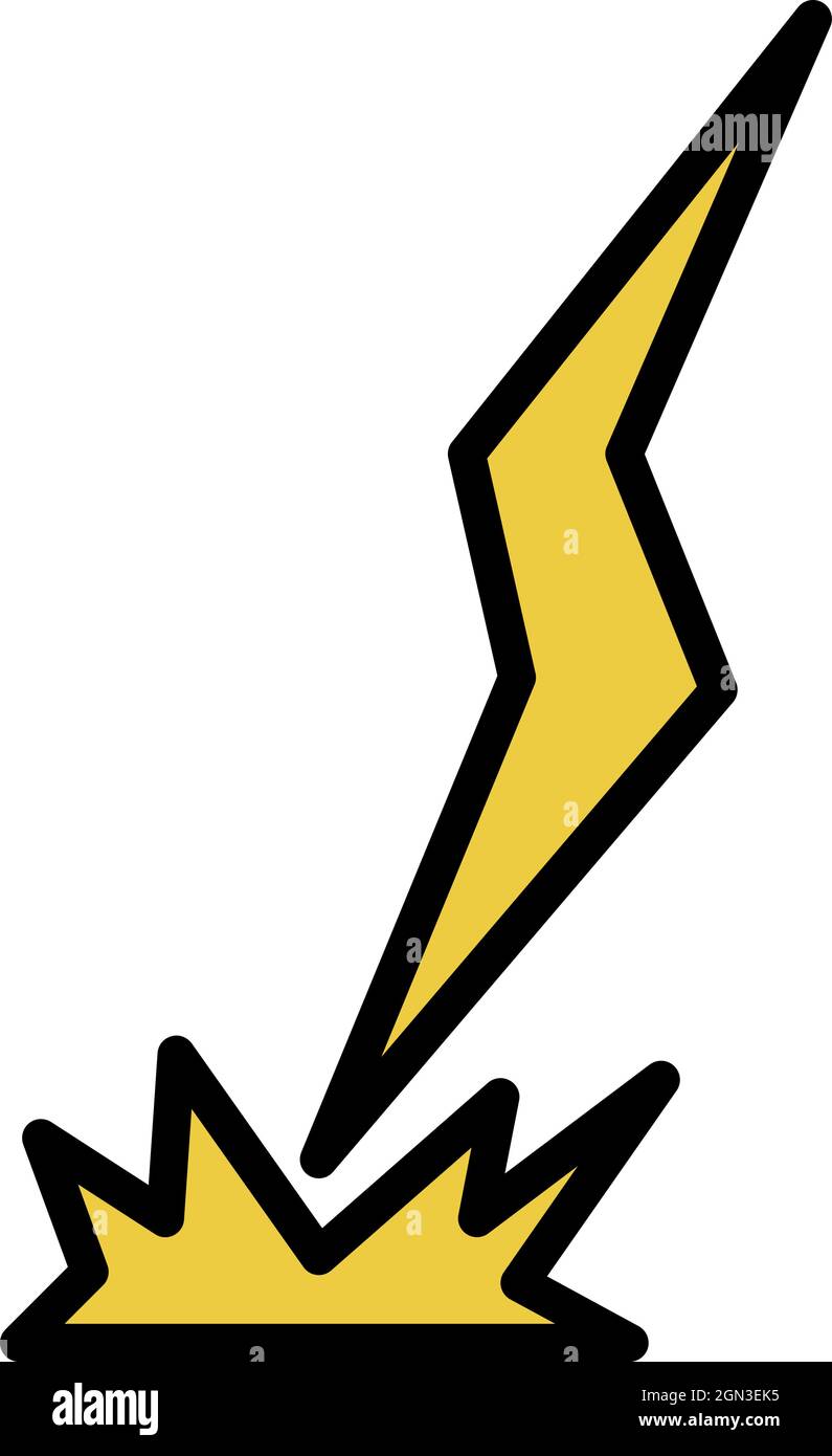 Lightning with sparks icon. Outline lightning with sparks vector icon ...