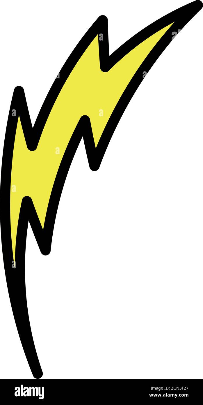 Arc lightning icon. Outline arc lightning vector icon color flat ...