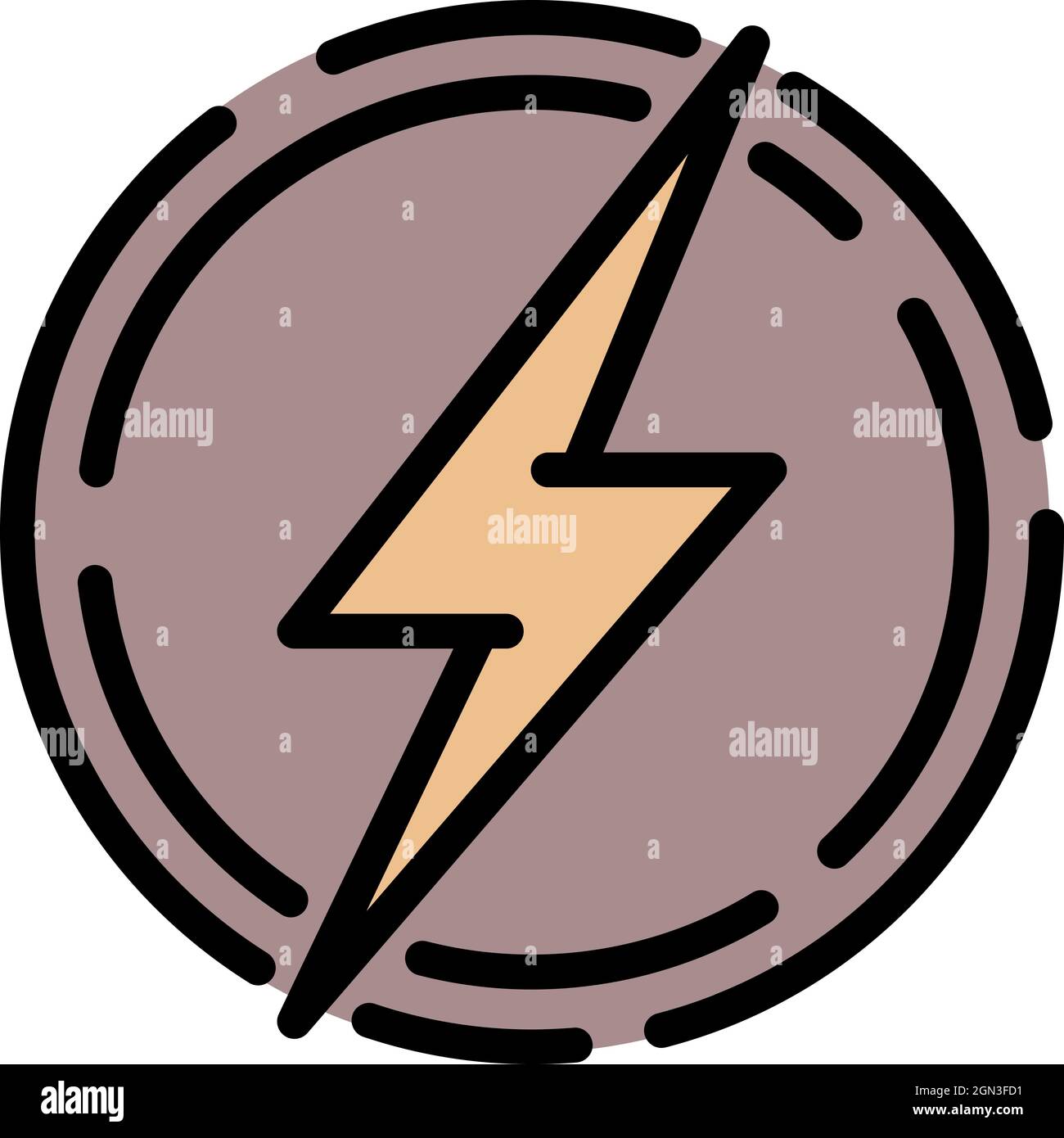 Coal energy icon. Outline coal energy vector icon color flat isolated ...