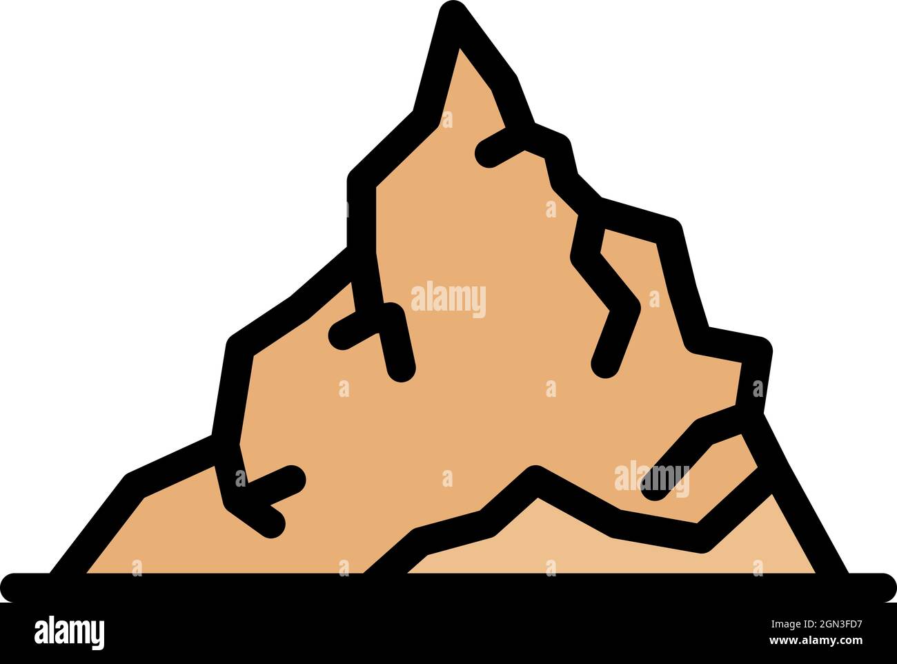 Pile coal icon. Outline pile coal vector icon color flat isolated Stock ...