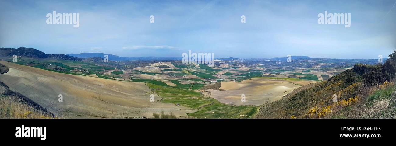Panoramic view of the Spanish countryside in Andalusia Stock Photo - Alamy