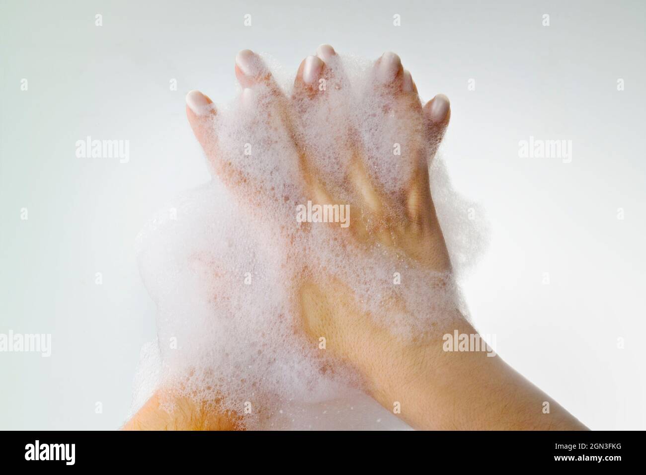 One of the hand-washing techniques recommended by medical & hygiene ...