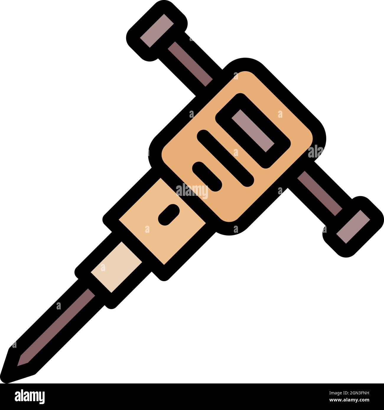Drilling machine icon. Outline drilling machine vector icon color flat isolated Stock Vector ...