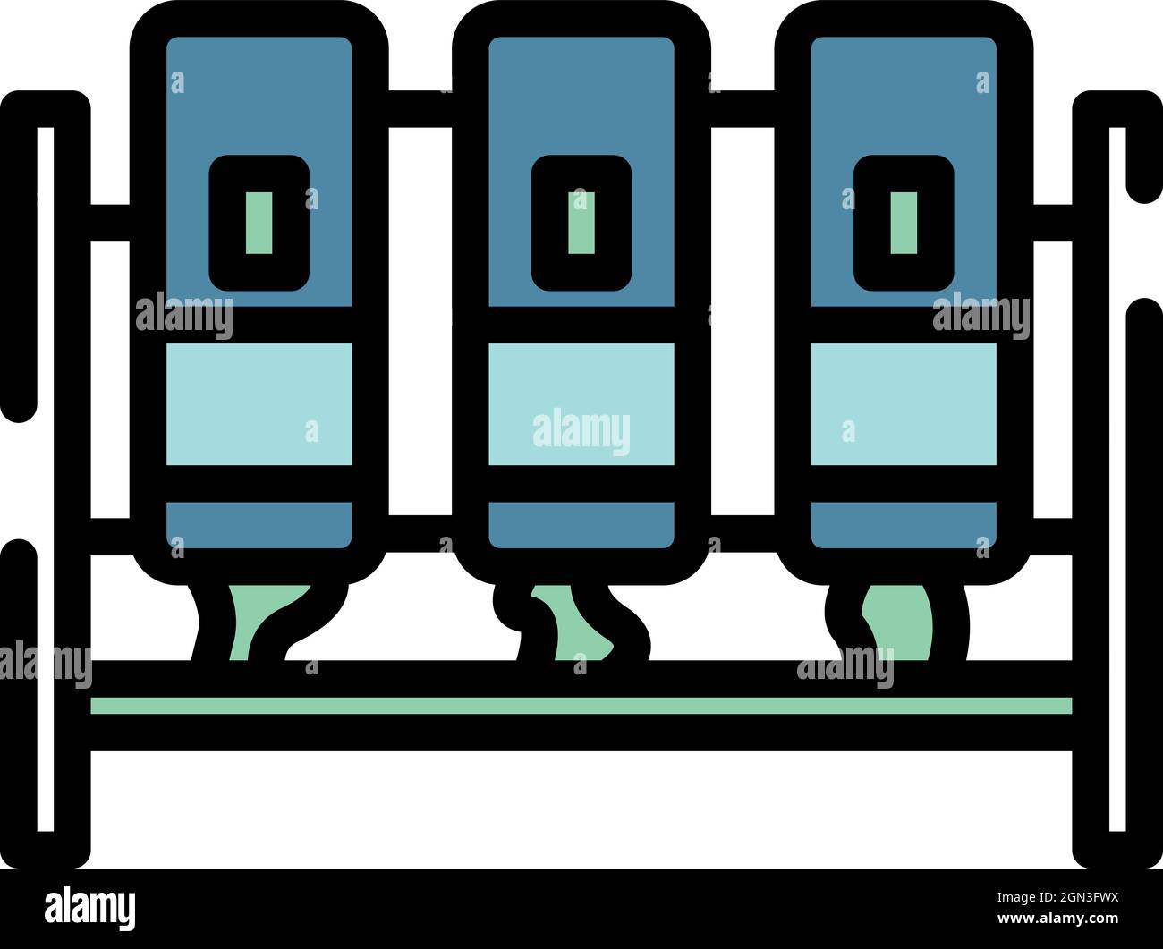 Mining computer icon. Outline mining computer vector icon color flat ...