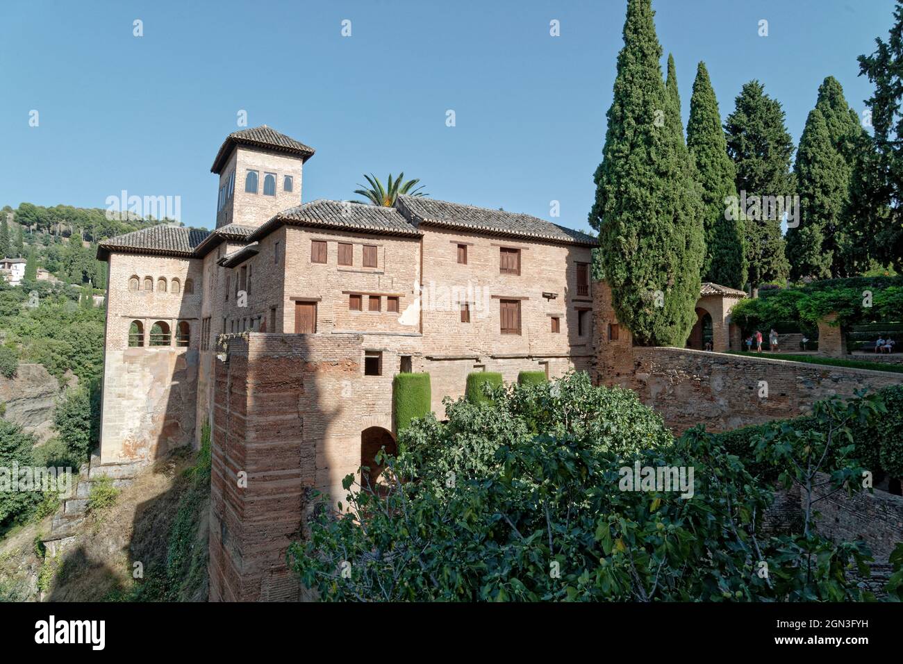 Granada, Spain. 17th Aug, 2021. The Alhambra is a palace complex of ...