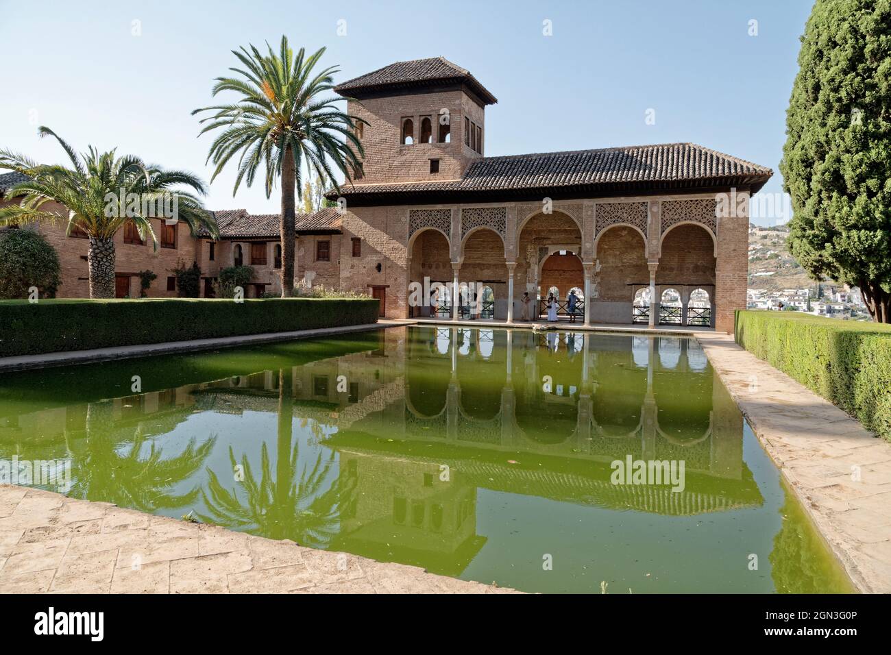 Granada, Spain. 17th Aug, 2021. The Alhambra is a palace complex of ...