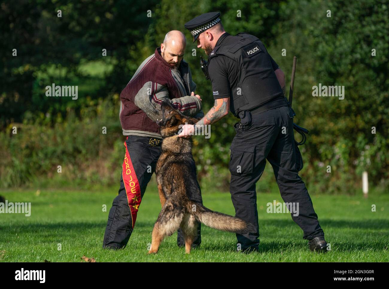 PC Lee Judge (left) and PC David McIntyre with Atla the dog as Police ...