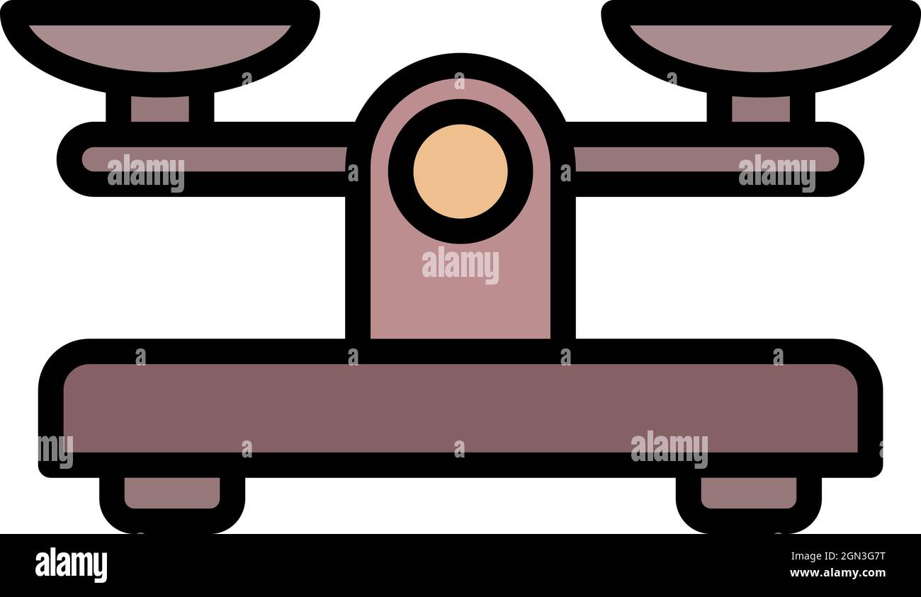Retro scales icon. Outline retro scales vector icon color flat isolated ...