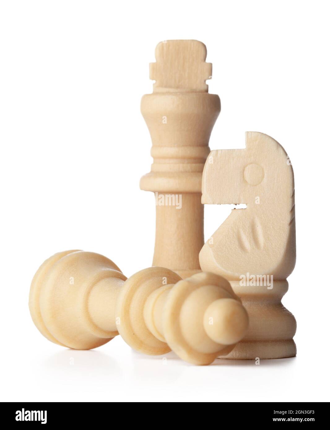 White chess piece isolated on white background Stock Photo - Alamy