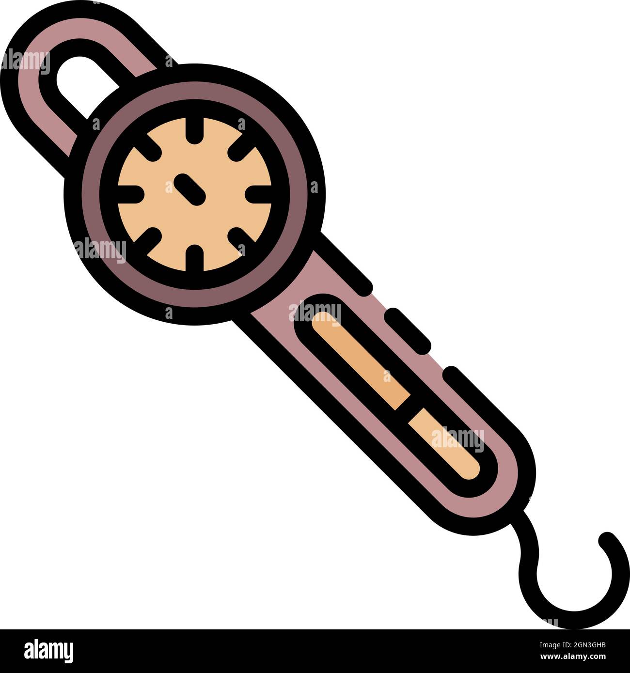 Food hand scales icon. Outline food hand scales vector icon color flat ...