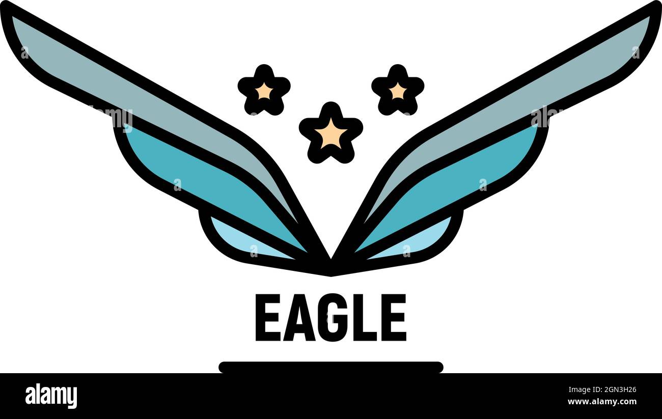 Star wings logo. Outline star wings vector logo color flat isolated ...
