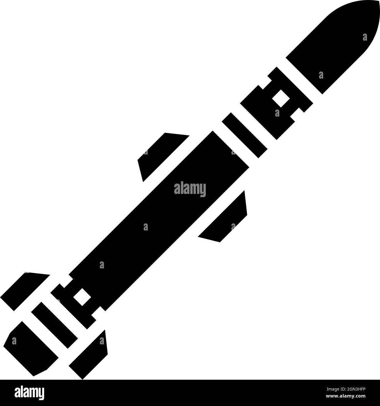 rocket war weapon glyph icon vector illustration Stock Vector Image ...