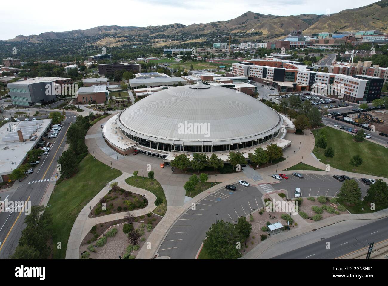 A general view of the Jon M. Huntsman Center on the campus of the ...
