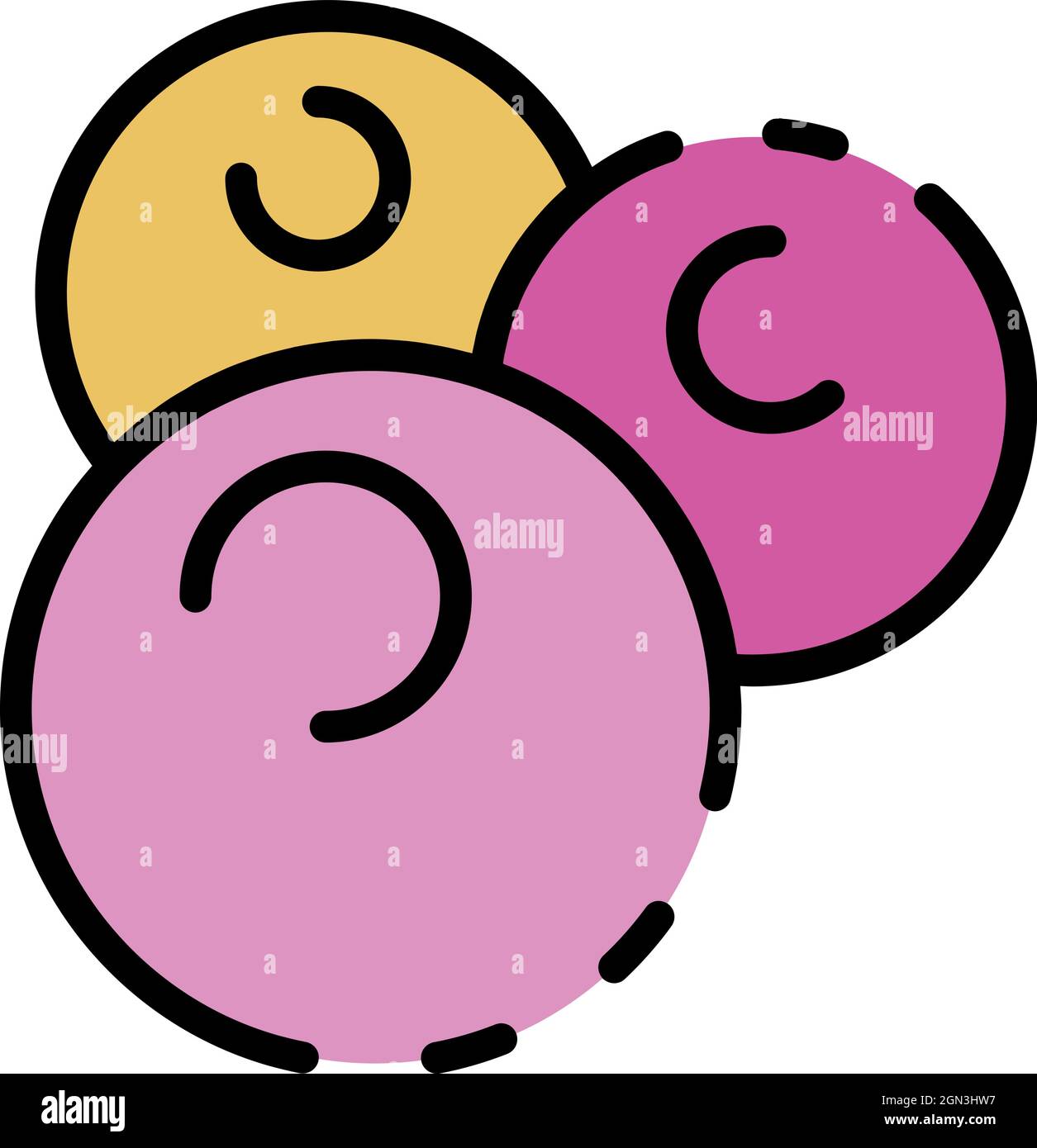 Staphylococcus icon. Outline staphylococcus vector icon color flat ...