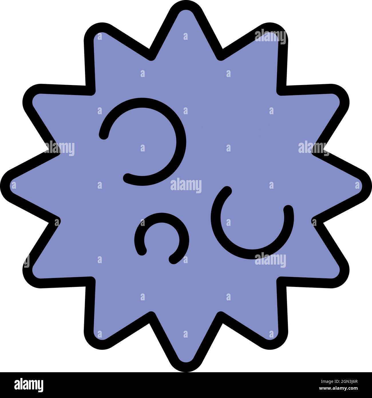 Virus structure icon. Outline virus structure vector icon color flat ...