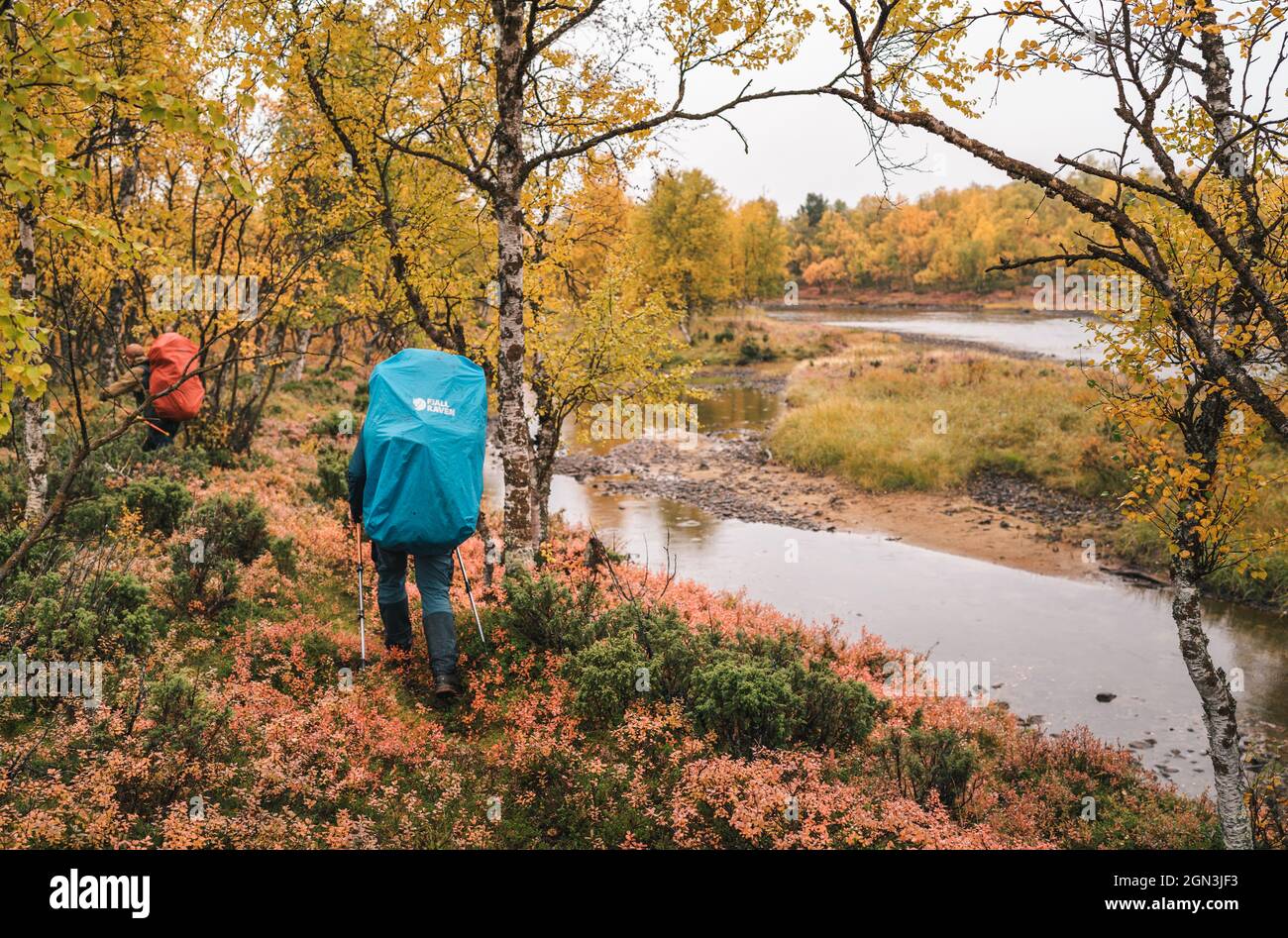 Landscape of northern Lapland shot in Finland. Fall colors and ...