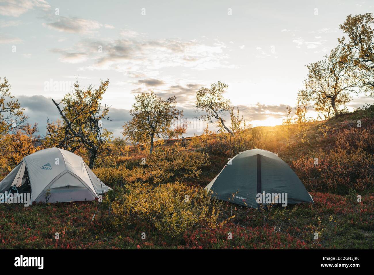 Landscape of northern Lapland shot in Finland. Fall colors and ...