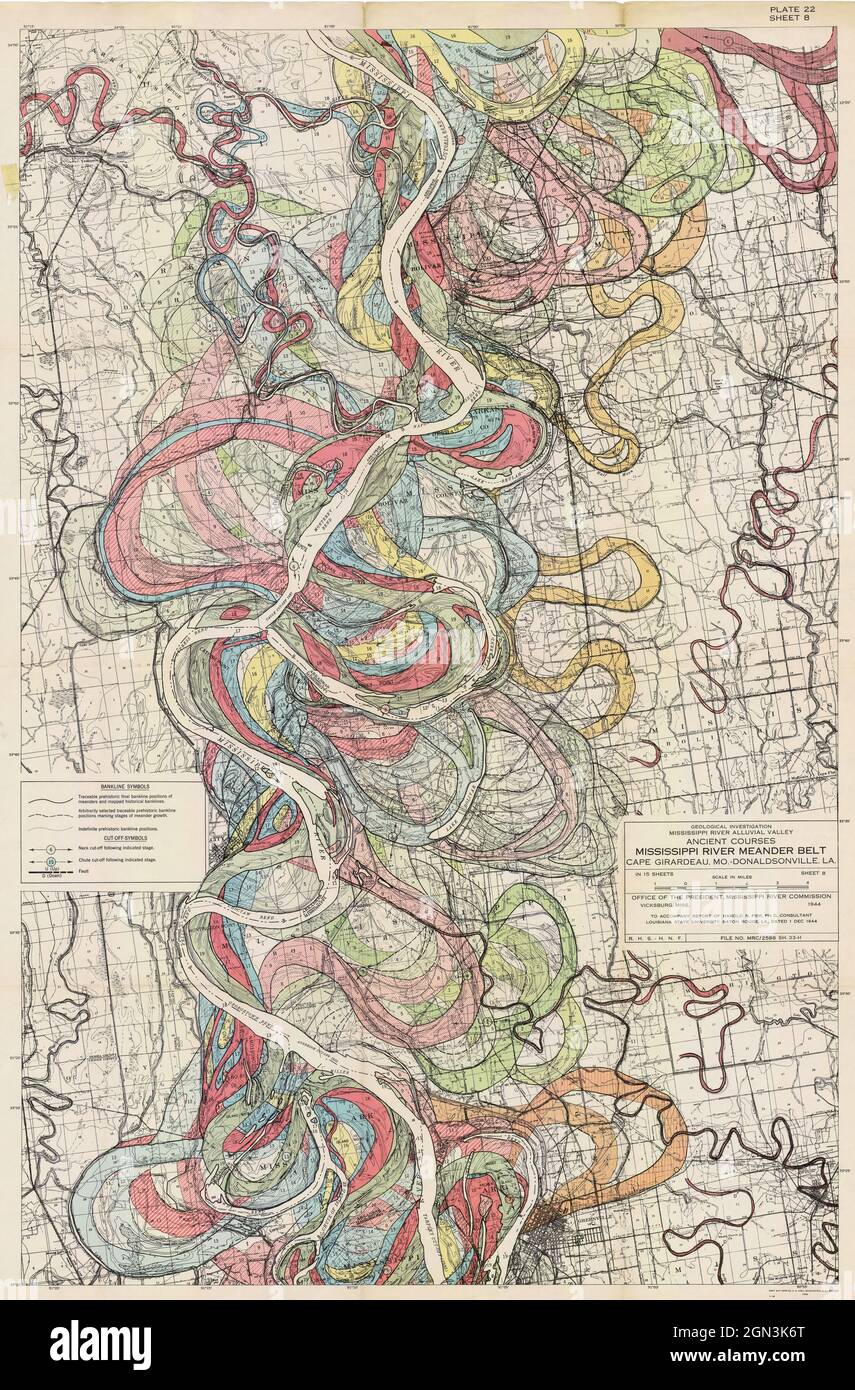Harold Fisk Meandering Mississippi Alluvial Valley Ancient Courses ...