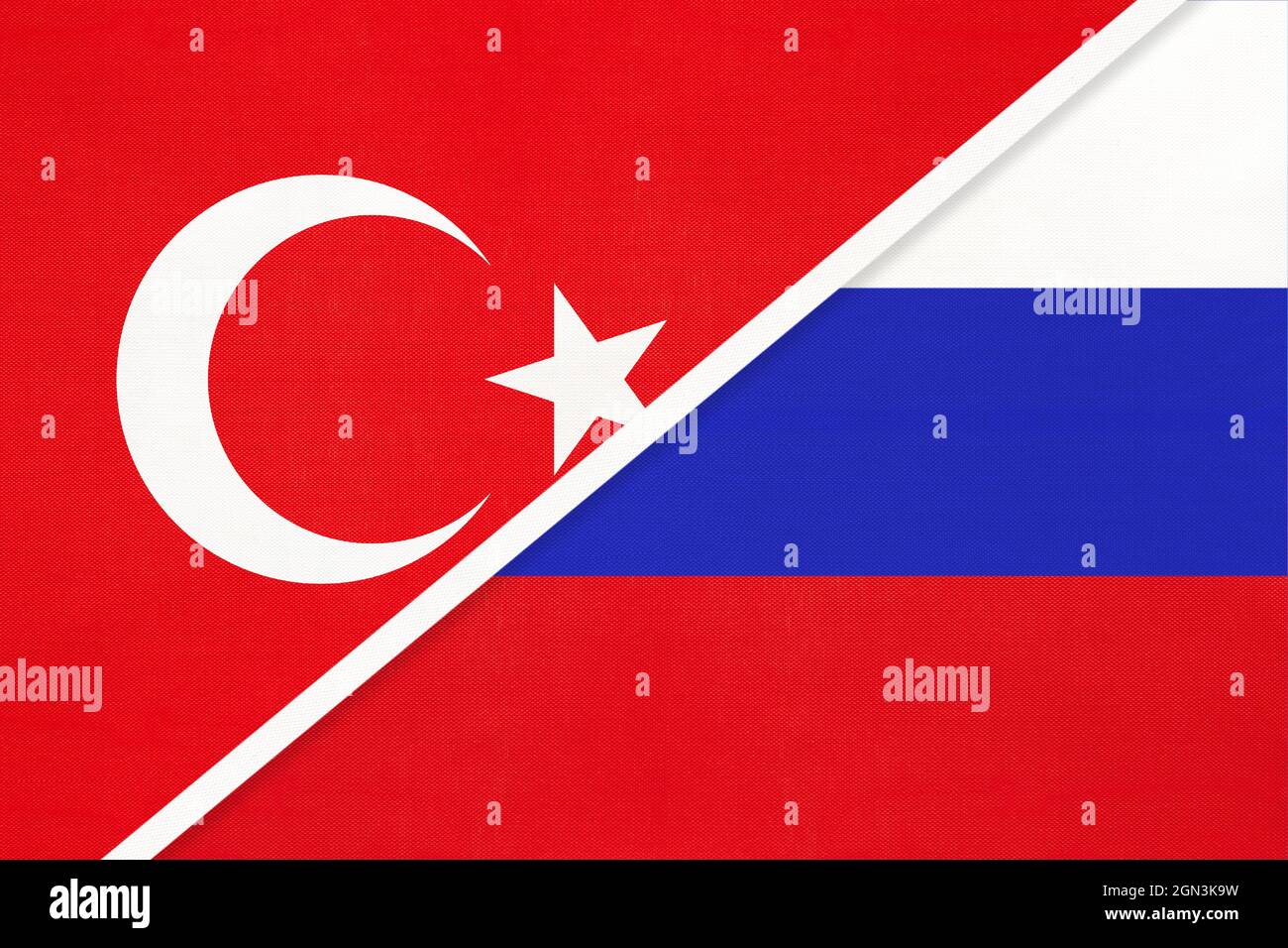 Turkey and Russia or Russian Federation, symbol of country. Turkish vs ...