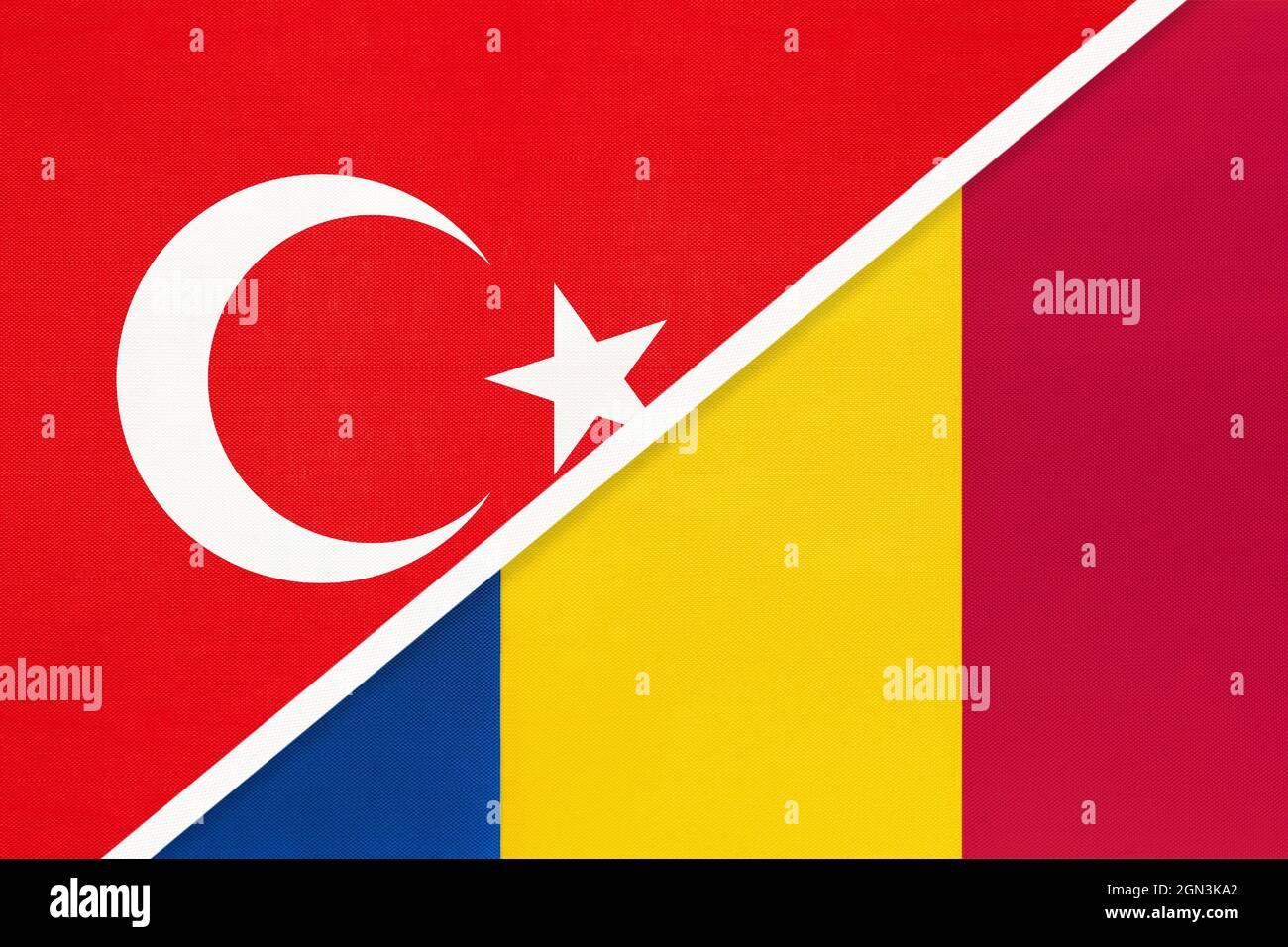 Turkey and Romania, symbol of country. Turkish vs Romanian national ...