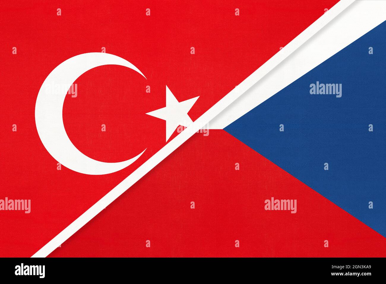 Turkey and Czechia, symbol of country. Turkish vs Czech national flags ...