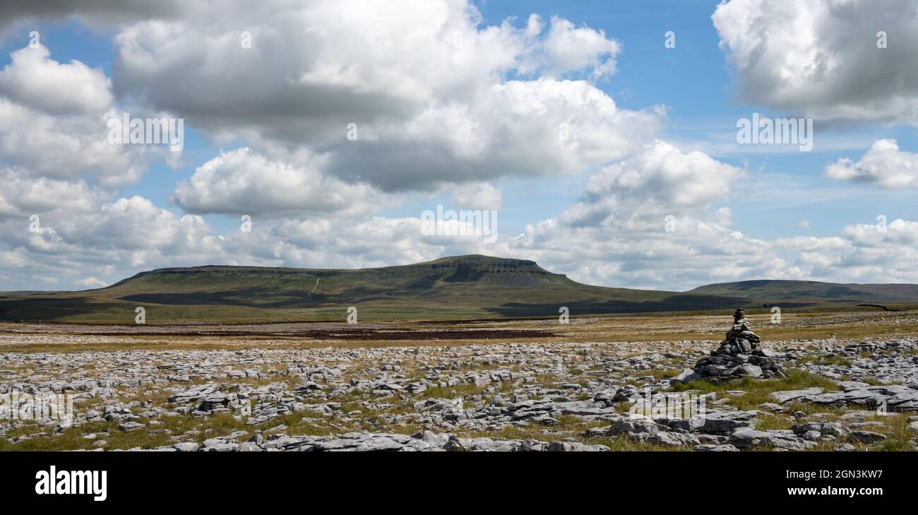 Pen-y-Ghent from Moughton Scar above Crummackdale Stock Photo - Alamy