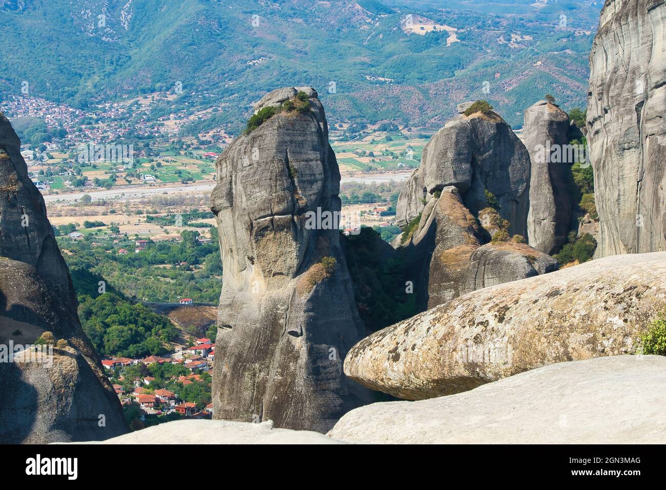 Meteora, Greece. Christian monasteries built on huge rocks Stock Photo ...