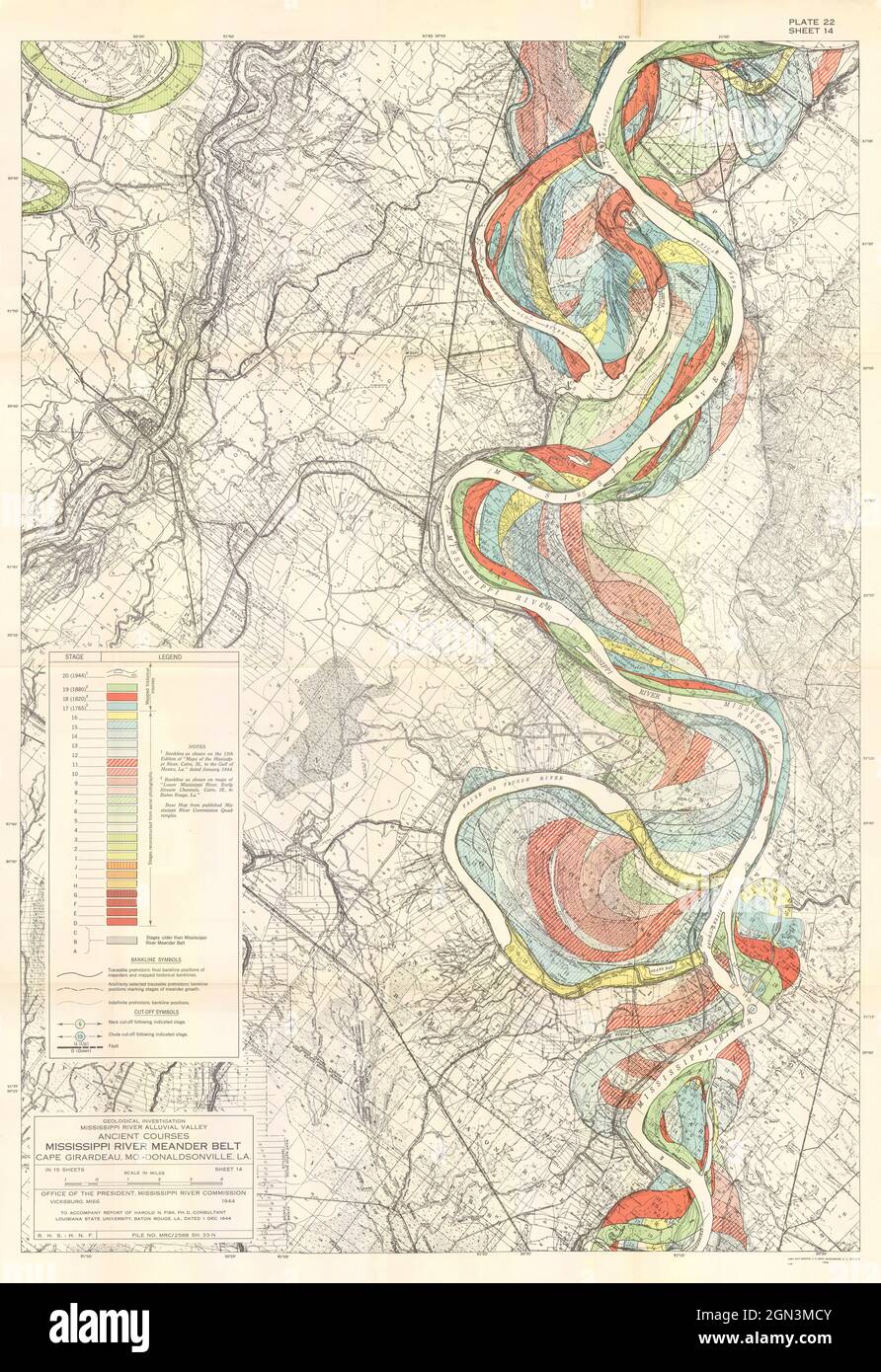 Harold Fisk Meandering Mississippi Alluvial Valley Ancient Courses ...