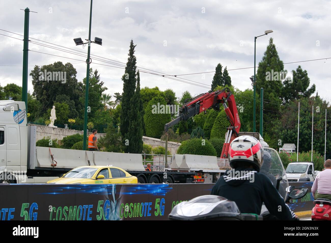 ATHENS, GREECE - Sep 09, 2021: Racing cars, Rally Acropolis 2021, first ...