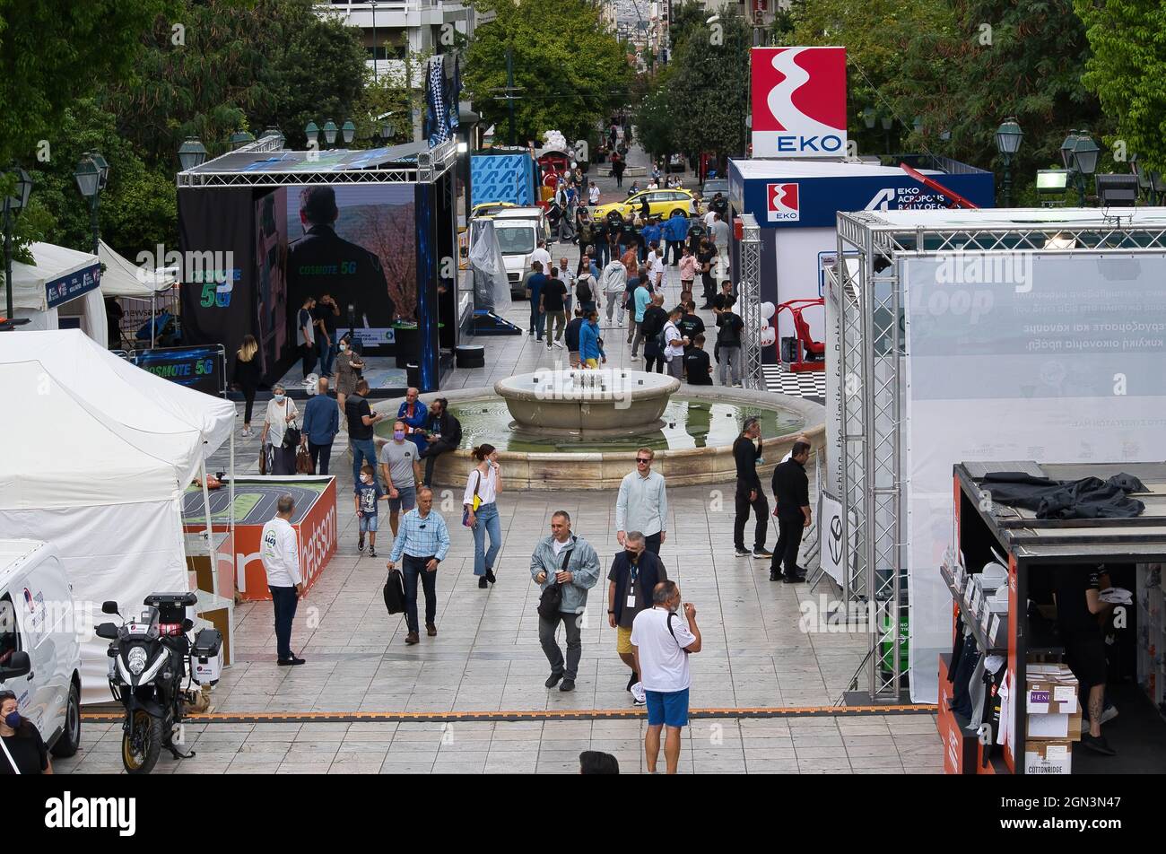 ATHENS, GREECE - Sep 09, 2021: Racing cars, Rally Acropolis 2021, first ...