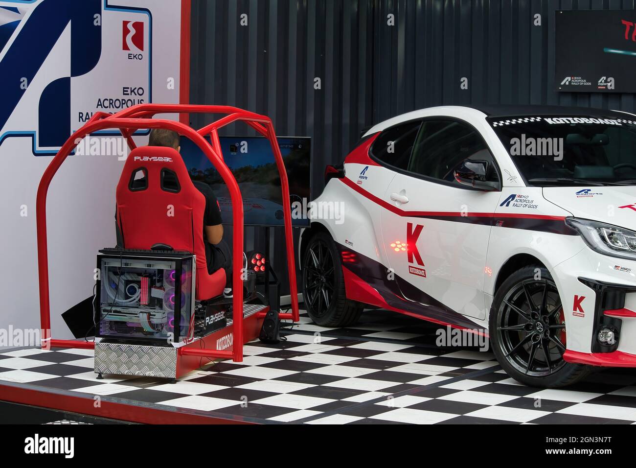 ATHENS, GREECE - Sep 09, 2021: Racing cars, Rally Acropolis 2021, first ...