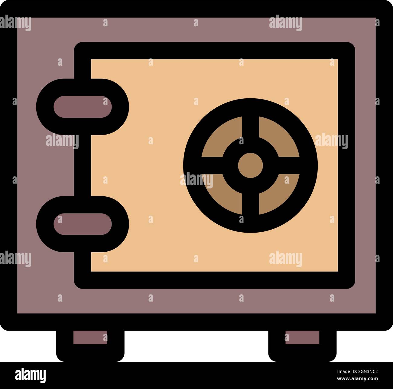 Metal safe icon. Outline metal safe vector icon color flat isolated ...